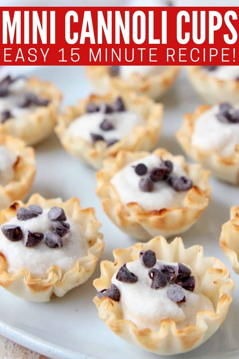 Mini Cannoli Cream Pastry Cups