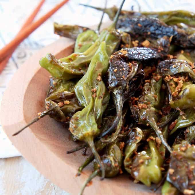 Shishito Peppers Recipe with Soy Ginger Sauce - WhitneyBond.com