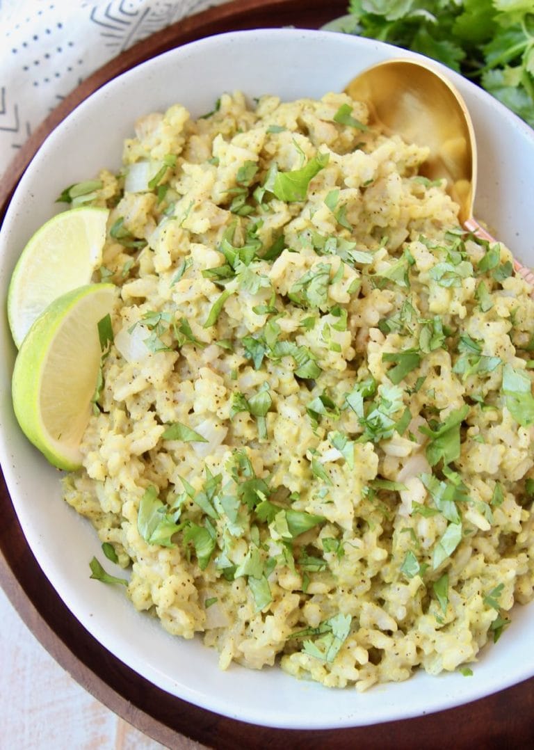 Cilantro Pesto Risotto - Stovetop & Instant Pot Recipe | WhitneyBond.com