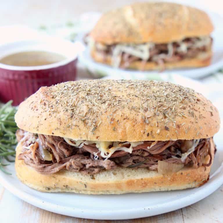 French Dip Recipe with Slow Cooker Rosemary Tri Tip - WhitneyBond.com
