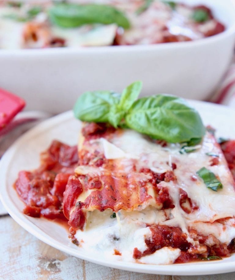 Baked Three Cheese Manicotti Recipe - WhitneyBond.com