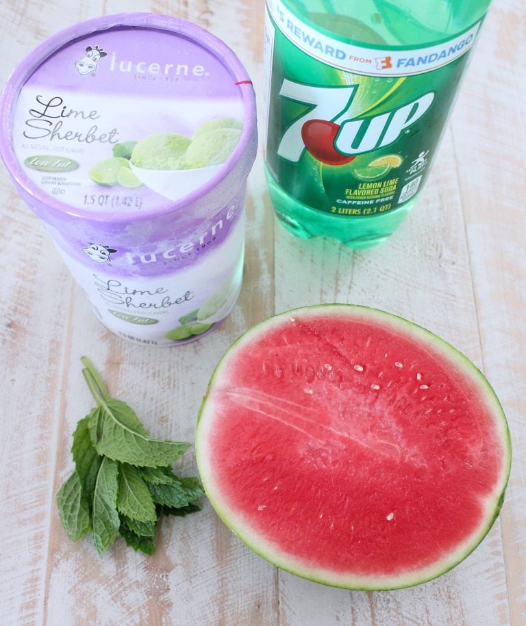 Watermelon Lime Sherbet Float Recipe - WhitneyBond.com