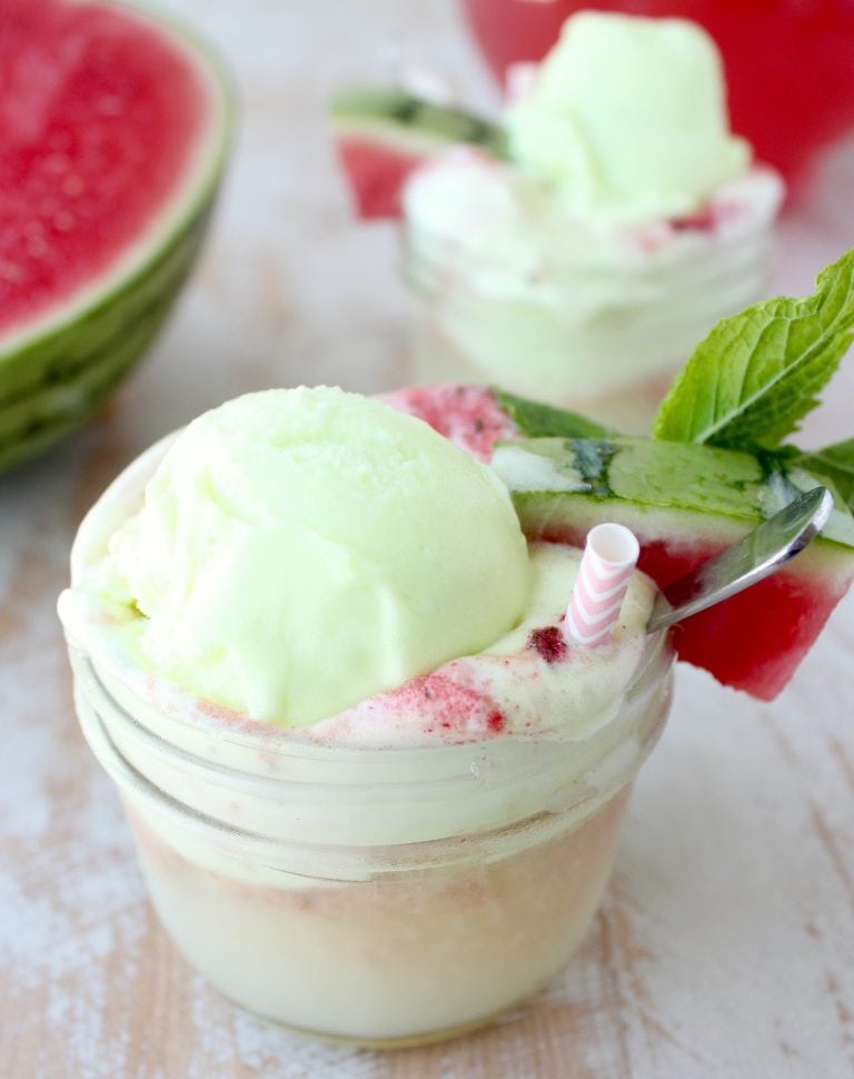 Watermelon Lime Sherbet Float Recipe - WhitneyBond.com