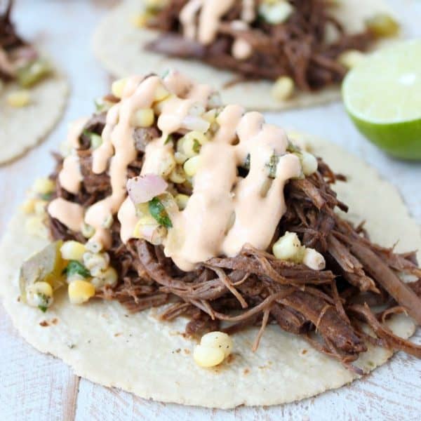 Slow Cooker Chipotle Brisket Tacos