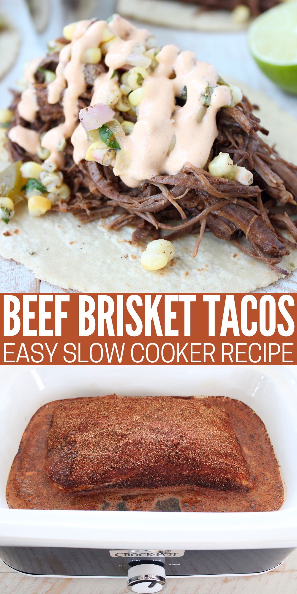 Slow Cooker Chipotle Brisket Tacos