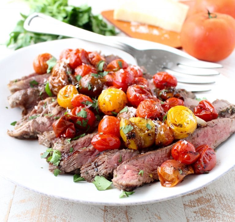 Italian Flank Steak with Roasted Cherry Tomatoes