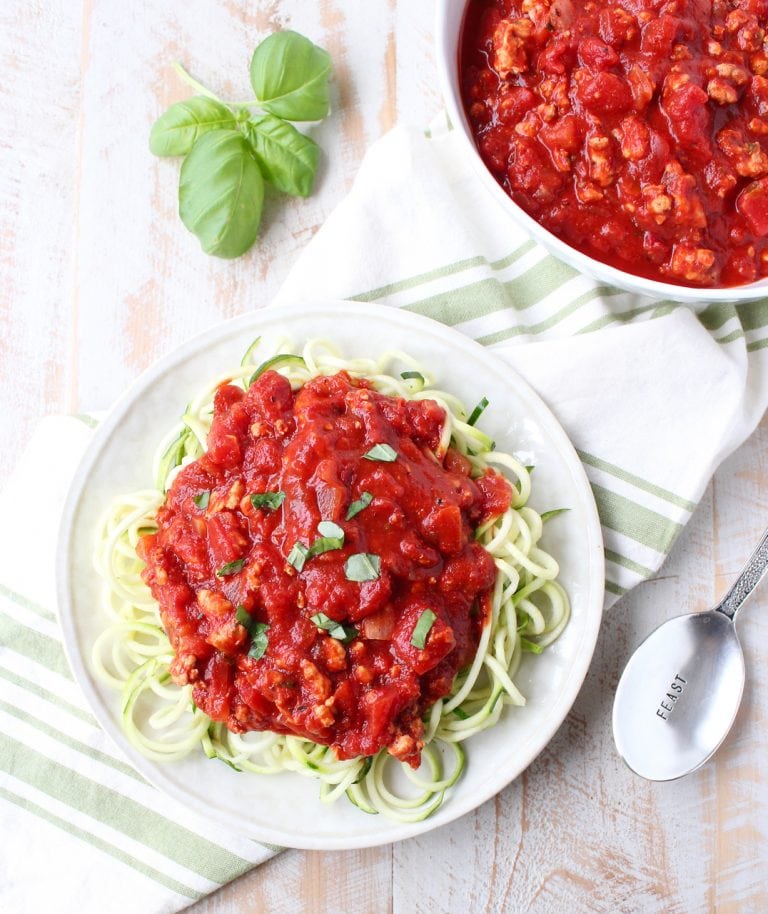 Roasted Red Pepper Turkey Bolognese