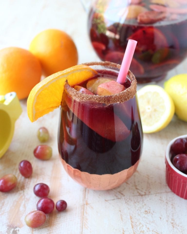 Red Wine Sangria Recipe with Grilled Fruit - WhitneyBond.com