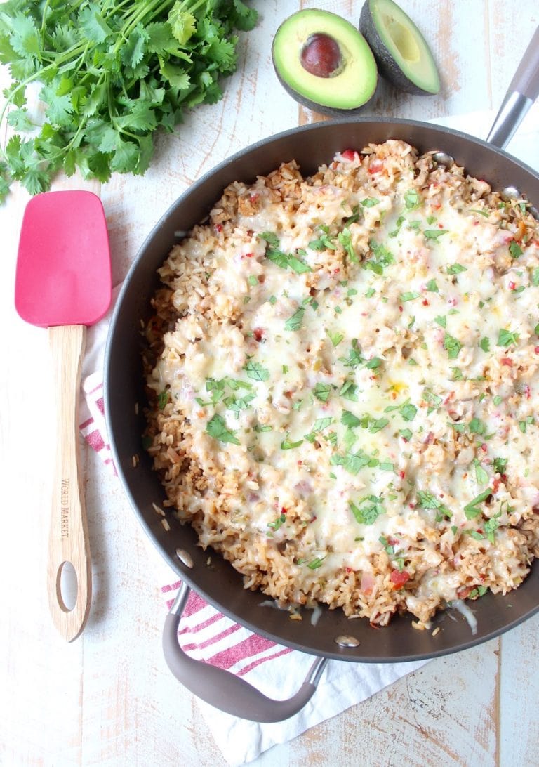 Taco Rice Skillet Recipe with Ground Turkey - WhitneyBond.com