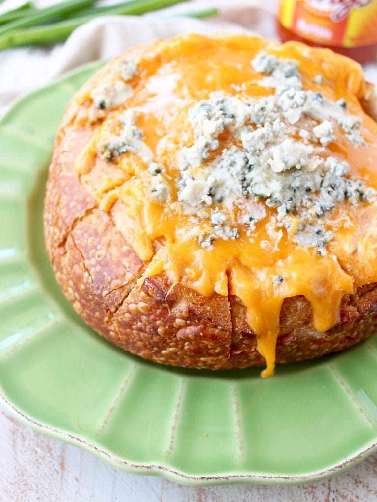 Buffalo Chicken Dip Bread Bowl Recipe - WhitneyBond.com