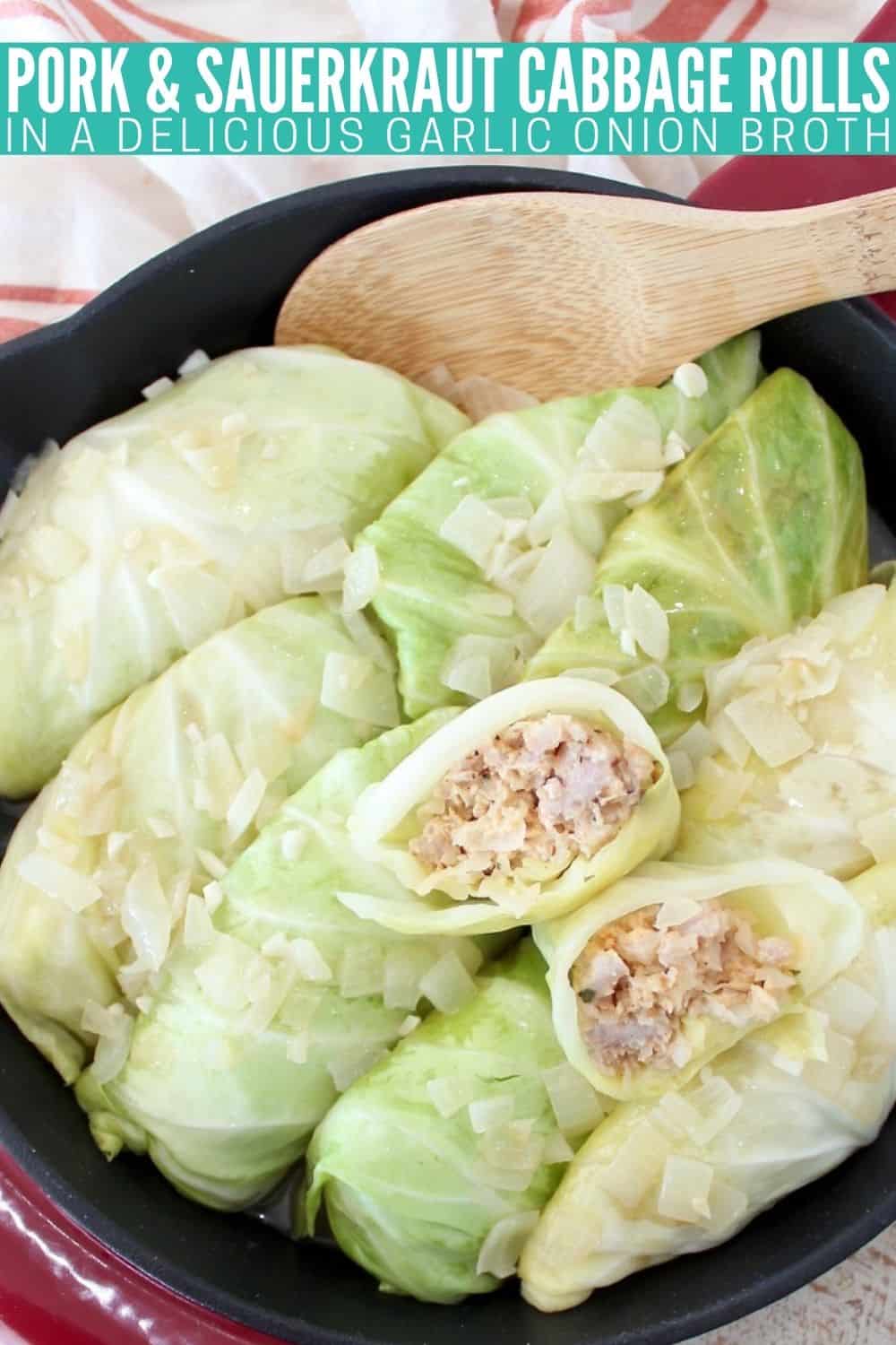 Cabbage Rolls with Pork and Sauerkraut