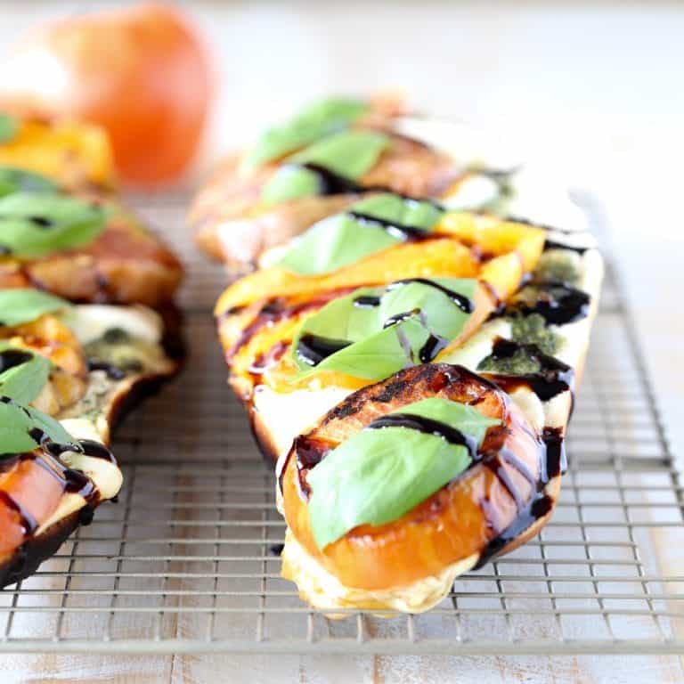 Grilled Caprese French Bread Pizza Recipe - WhitneyBond.com