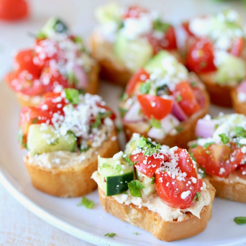 Greek Bruschetta Recipe with Tomatoes & Feta - WhitneyBond.com