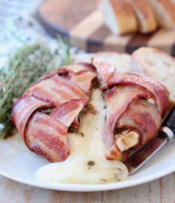 Bacon Wrapped Brie with Garlic & Herbs - WhitneyBond.com