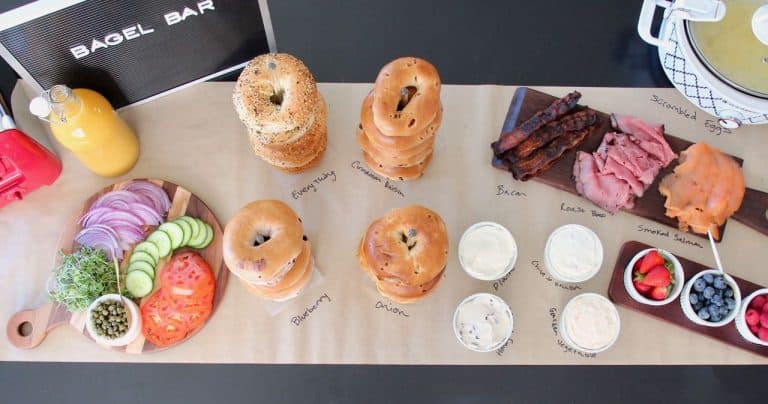 How To Setup An Easy Bagel Bar for Brunch - WhitneyBond.com