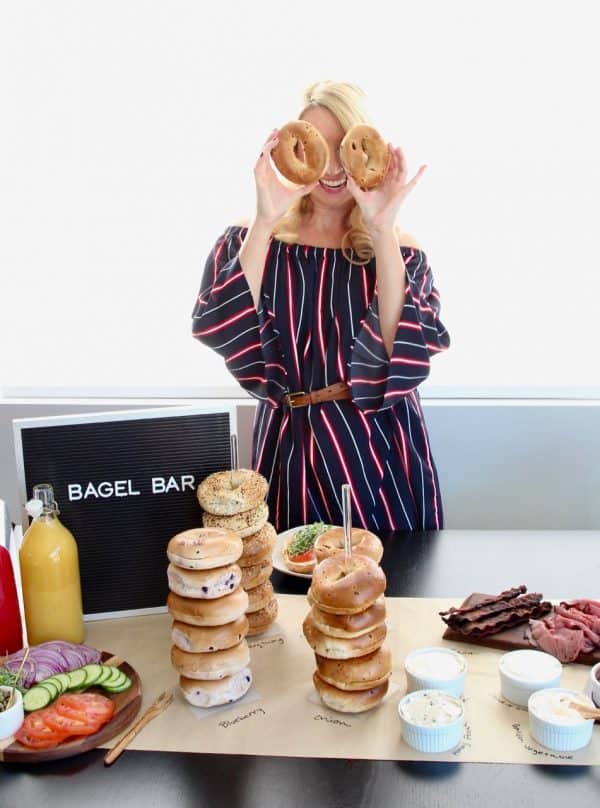 How To Setup An Easy Bagel Bar for Brunch - WhitneyBond.com