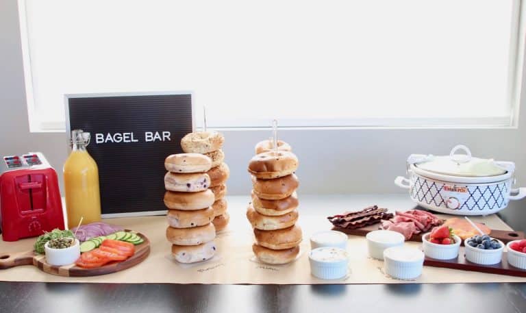 How To Setup An Easy Bagel Bar for Brunch - WhitneyBond.com