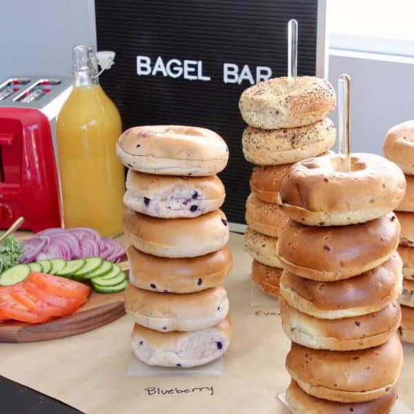 How To Setup An Easy Bagel Bar for Brunch - WhitneyBond.com