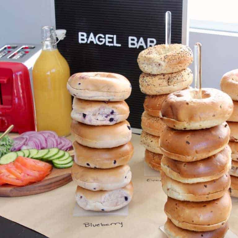 How To Setup An Easy Bagel Bar for Brunch - WhitneyBond.com