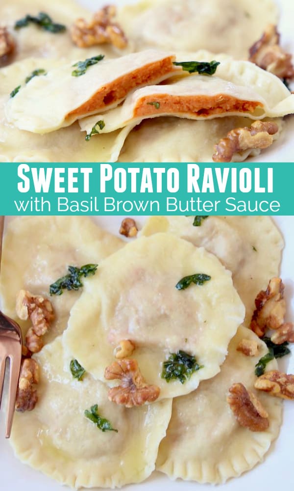 Sweet Potato Ravioli with Basil Brown Butter Sauce - WhitneyBond.com