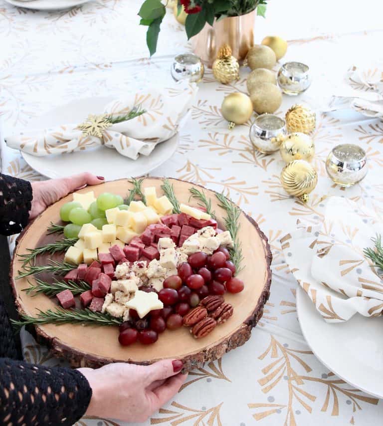 Christmas Tree Shaped Holiday Cheese Board - WhitneyBond.com