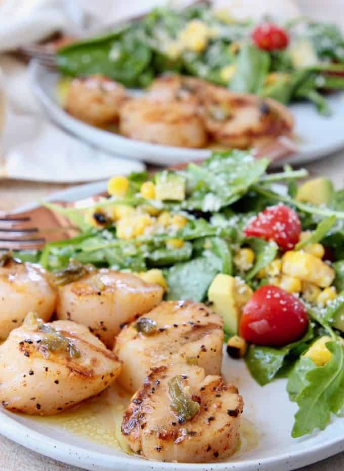 Perfect Grilled Scallops with Lemon Garlic Butter - WhitneyBond.com