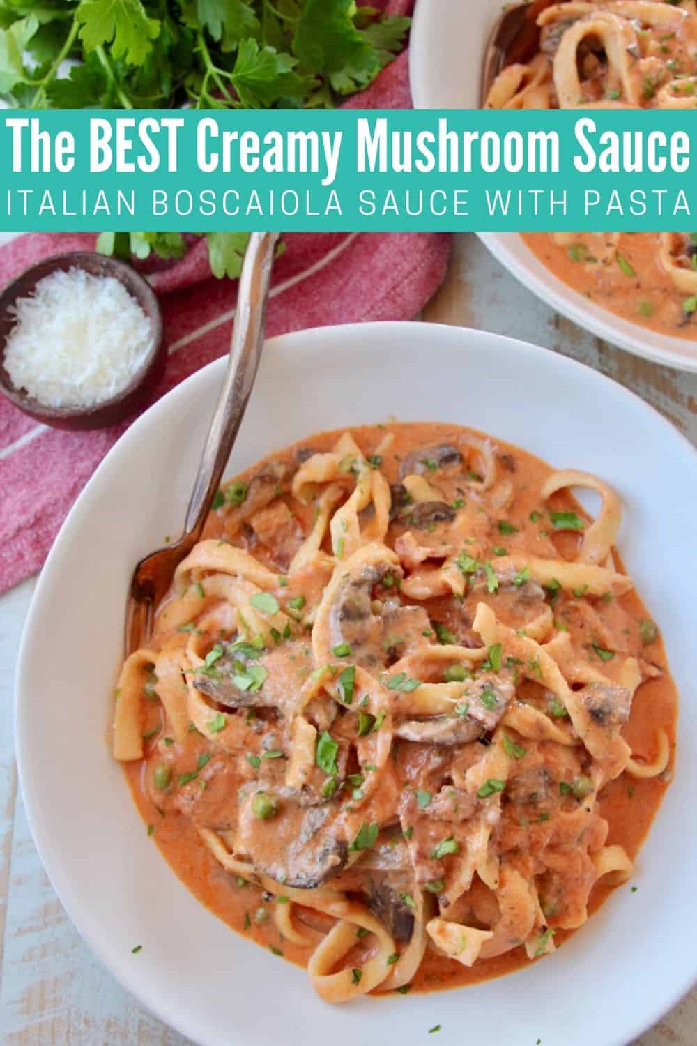 Pasta Boscaiola - Creamy Mushroom & Bacon Sauce
