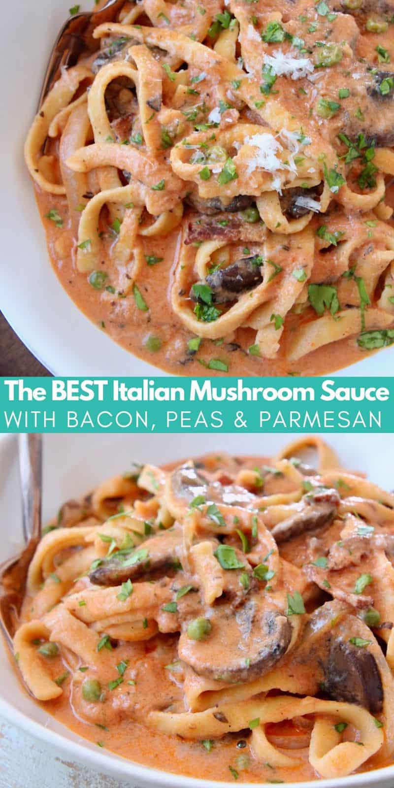 Pasta Boscaiola - Creamy Mushroom and Bacon Sauce