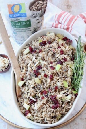 One Pot Wild Rice Pilaf with Apples & Cranberries - WhitneyBond.com