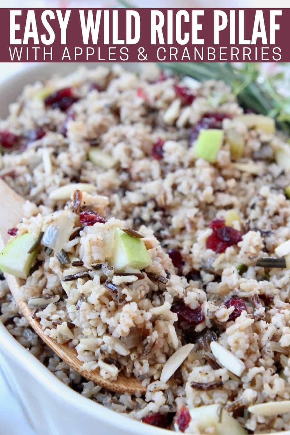 One Pot Wild Rice Pilaf with Apples & Cranberries - WhitneyBond.com