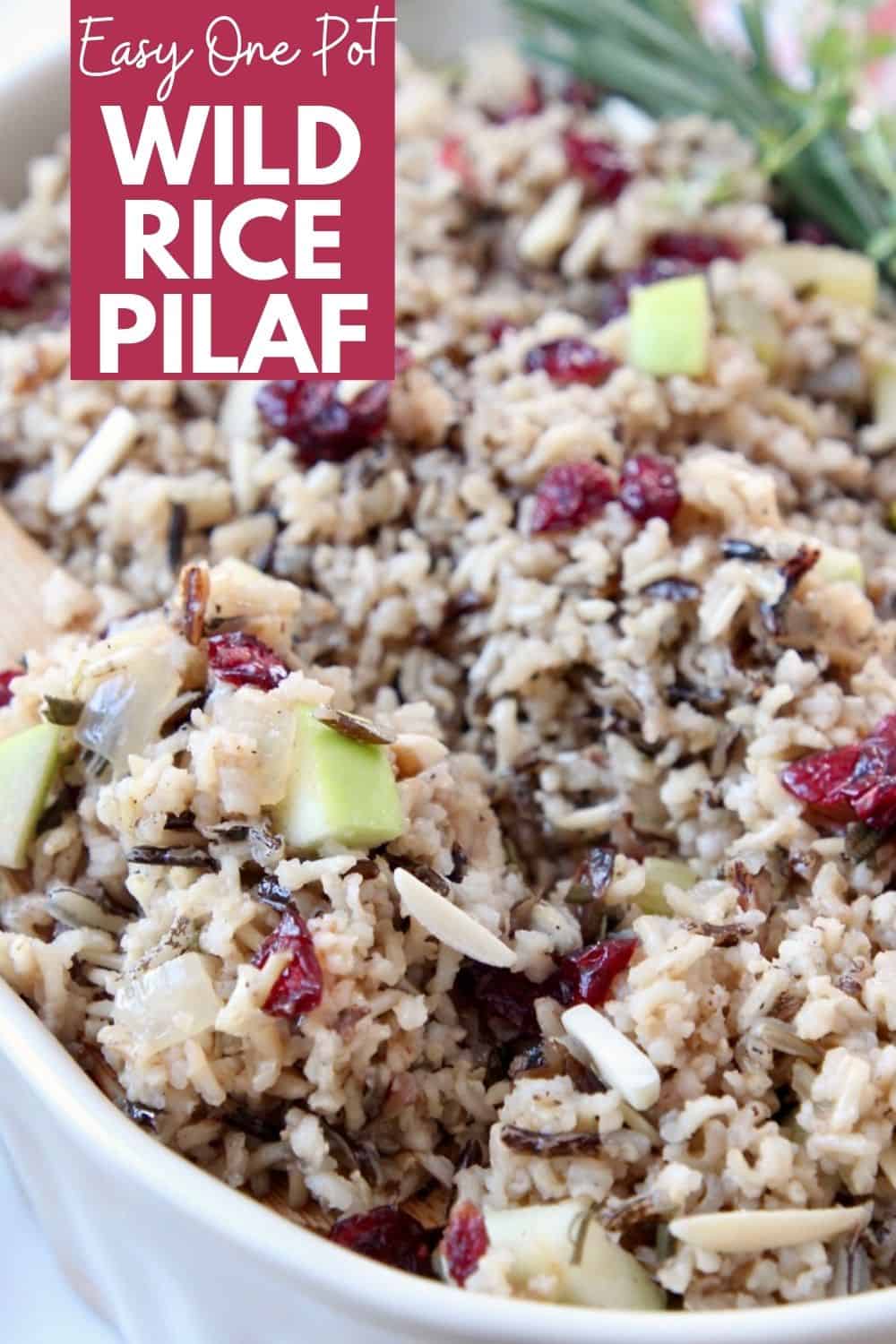 One Pot Wild Rice Pilaf with Apples & Cranberries - WhitneyBond.com
