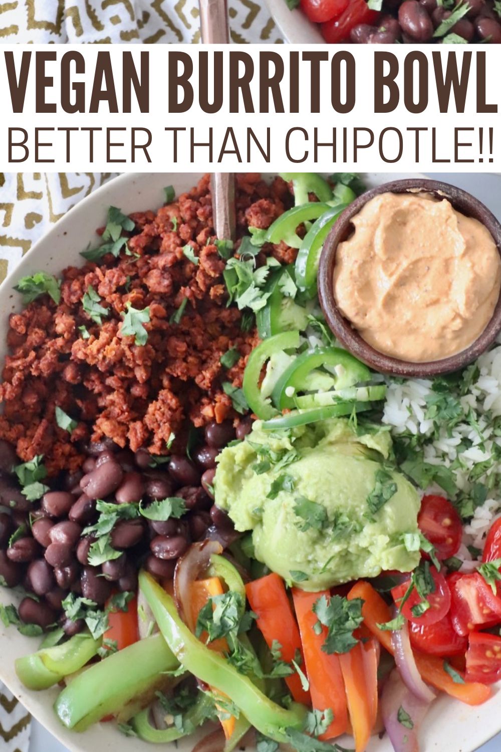 Vegetarian Burrito Bowl Recipe (Chipotle Inspired)