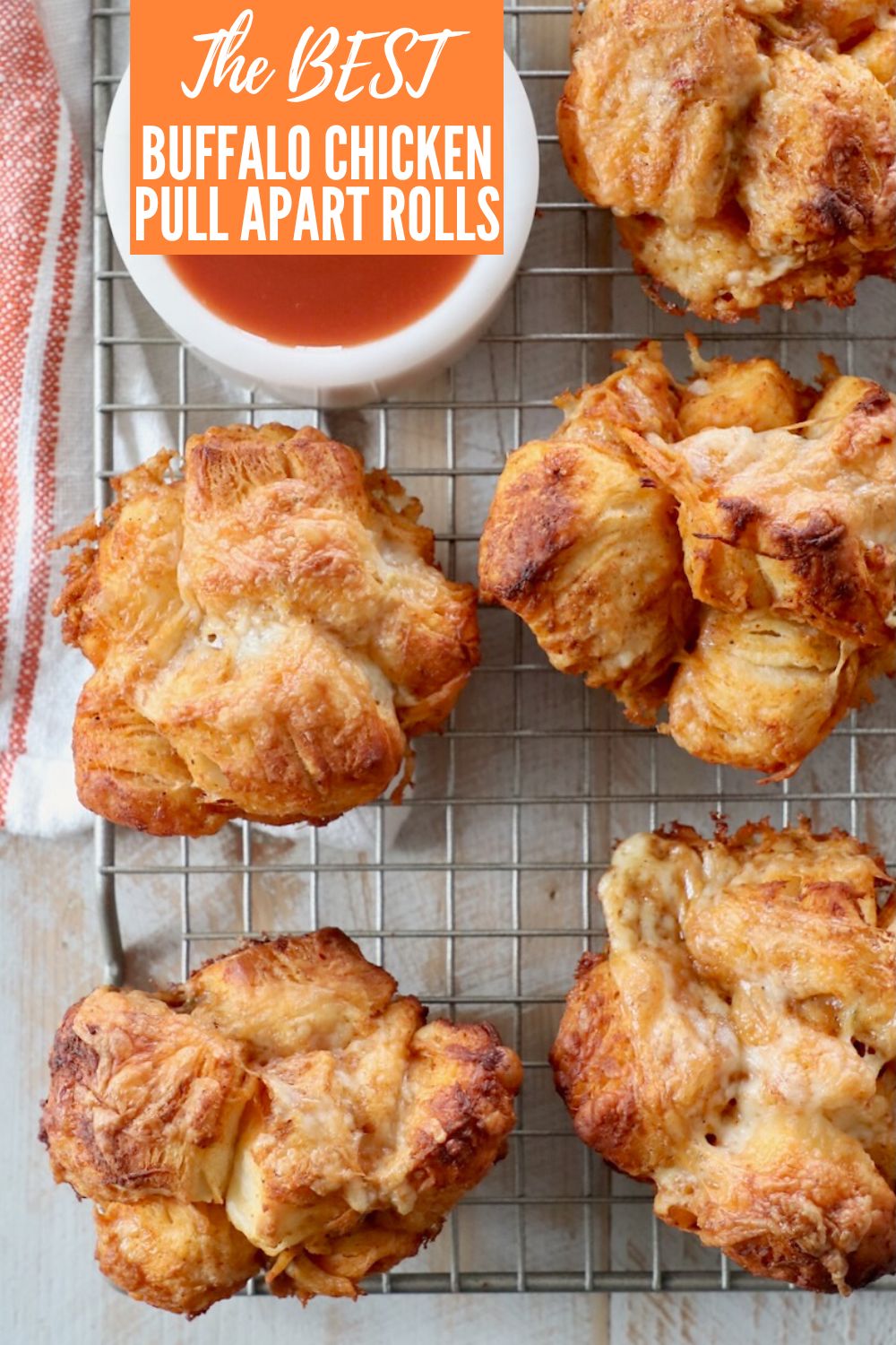 Pull Apart Buffalo Chicken Rolls