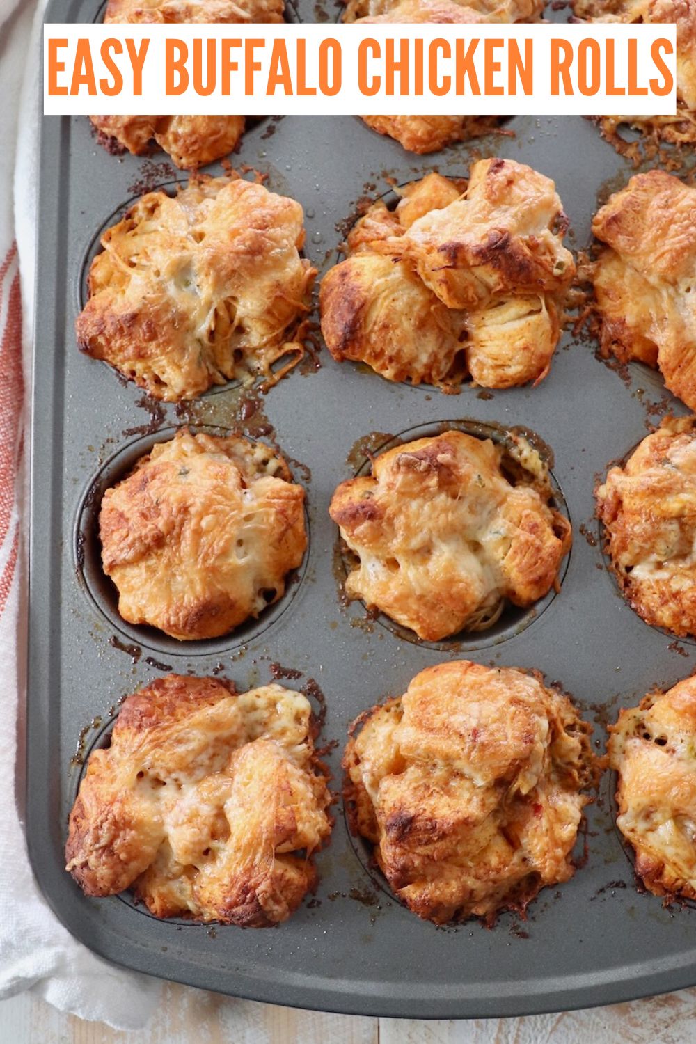 Pull Apart Buffalo Chicken Rolls