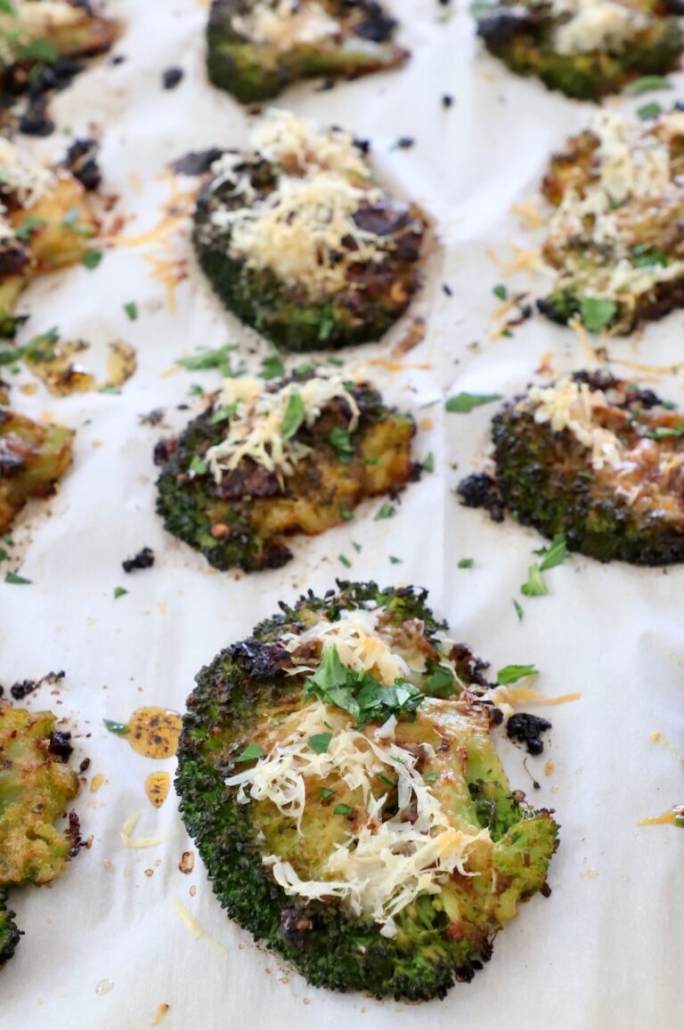 Smashed Broccoli with Parmesan