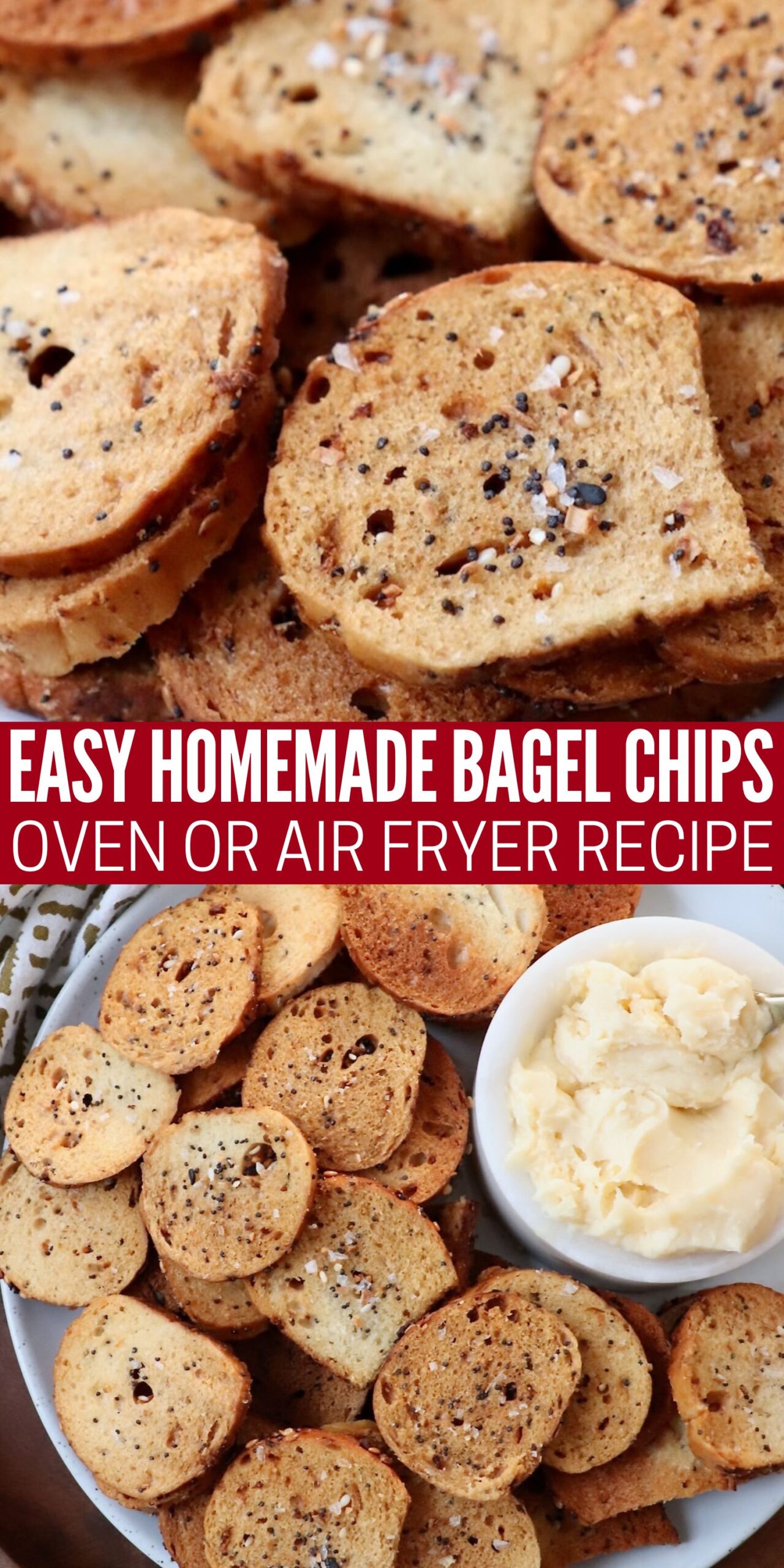 Homemade Bagel Chips (Oven or Air Fryer Recipe)