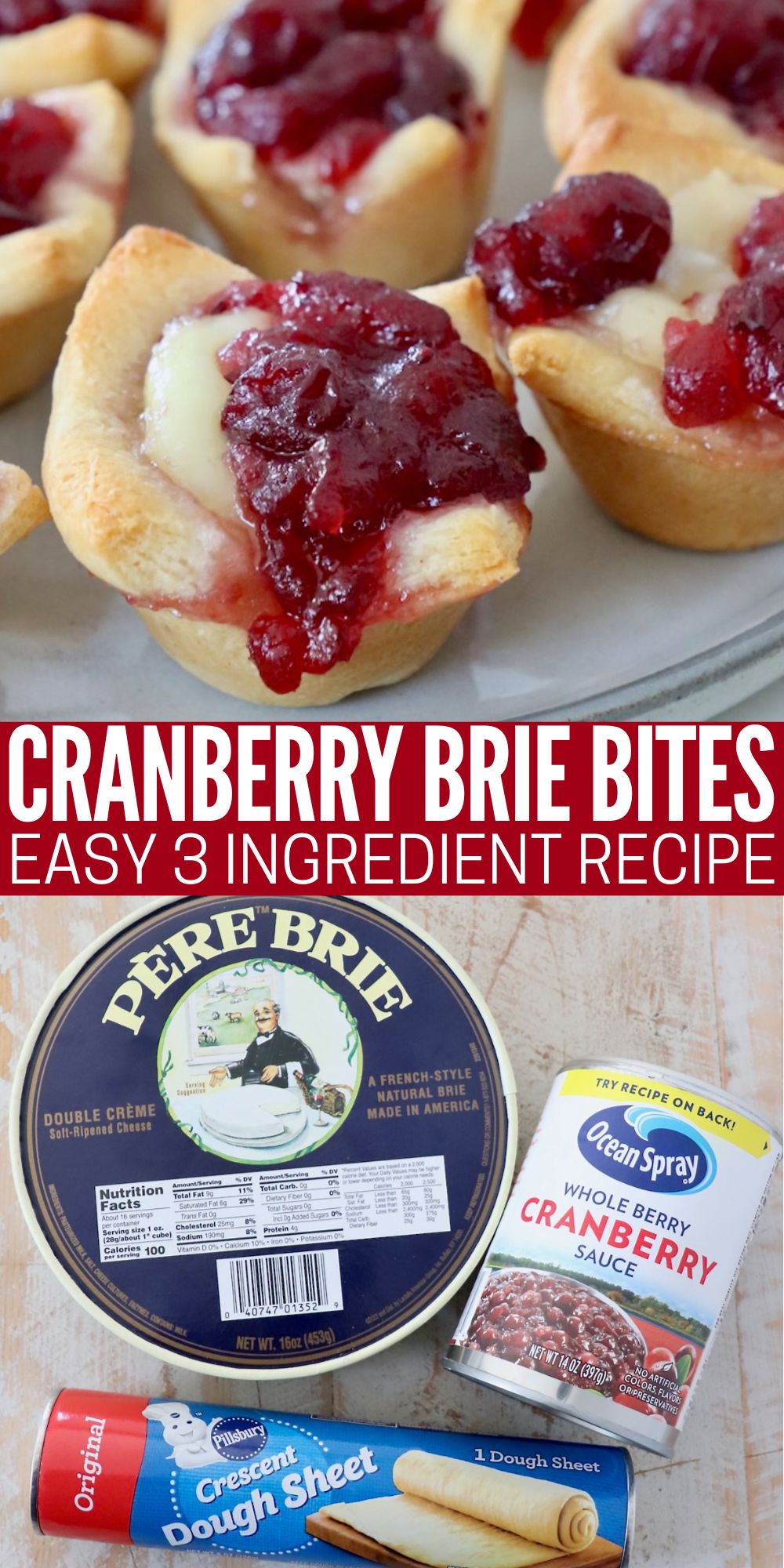 Easy Cranberry Brie Bites