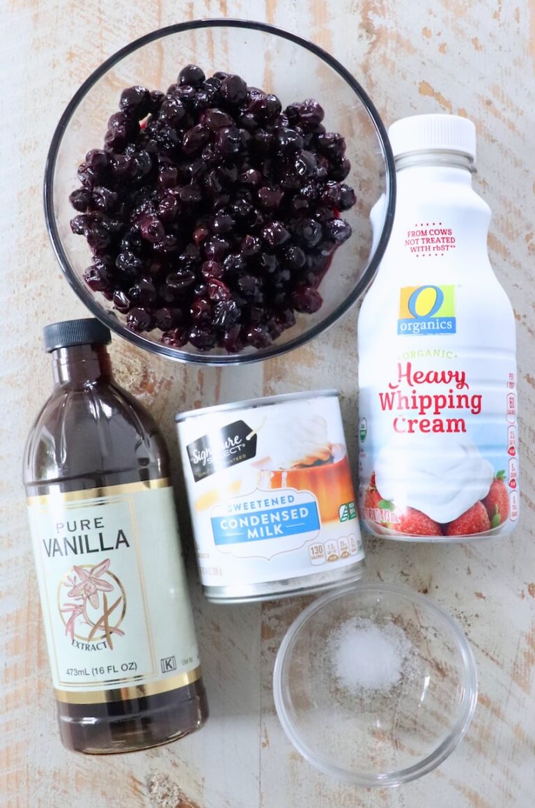 Blueberry Ice Cream (No Churn Recipe)