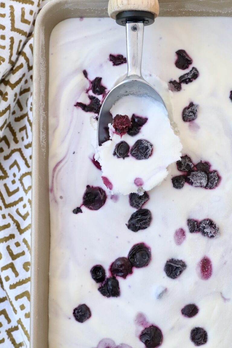 Blueberry Ice Cream (No Churn Recipe)