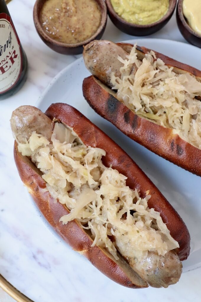 Grilled Bratwurst Recipe with Sauerkraut