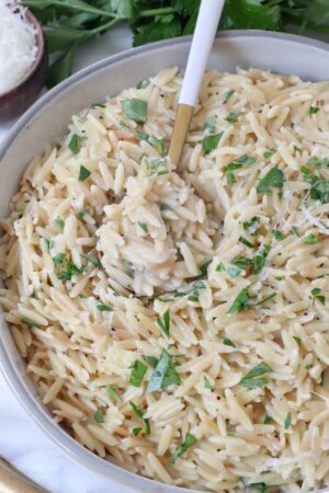 Creamy Garlic Parmesan Orzo